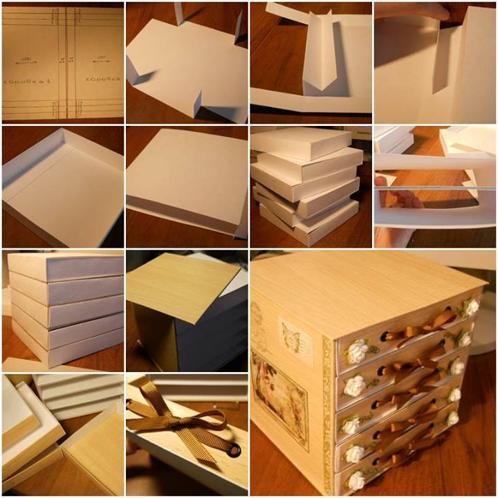DIY 5-Drawer Cardboard Organizer DIY 5-Drawer Cardboard Organizer