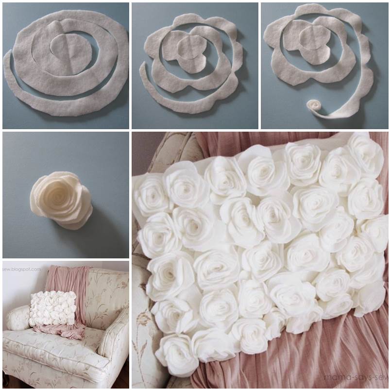 Diy Fleece Rose Pillow Cover