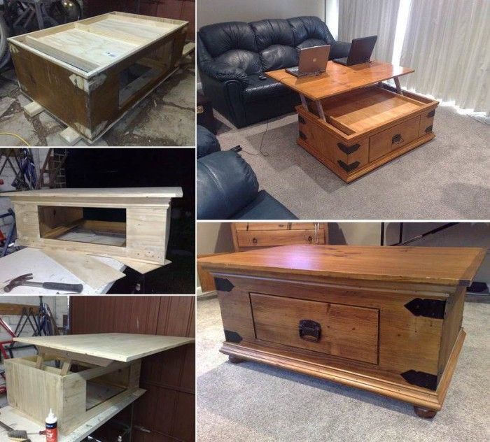 How to DIY Coffee Table Lift Top Upgrade