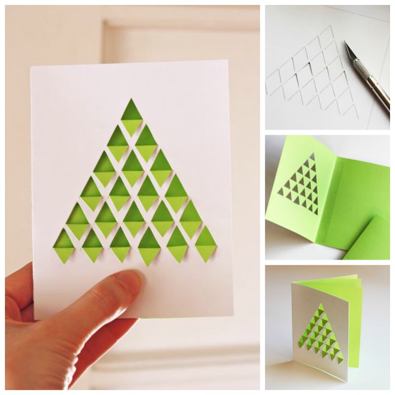 Creative Ideas - DIY Chevron Design Christmas Tree Card Creative Ideas - DIY Chevron Design Christmas Tree Card